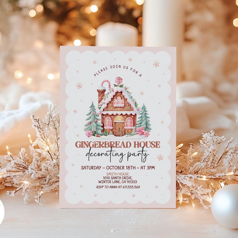 Gingerbread Invite - Etsy