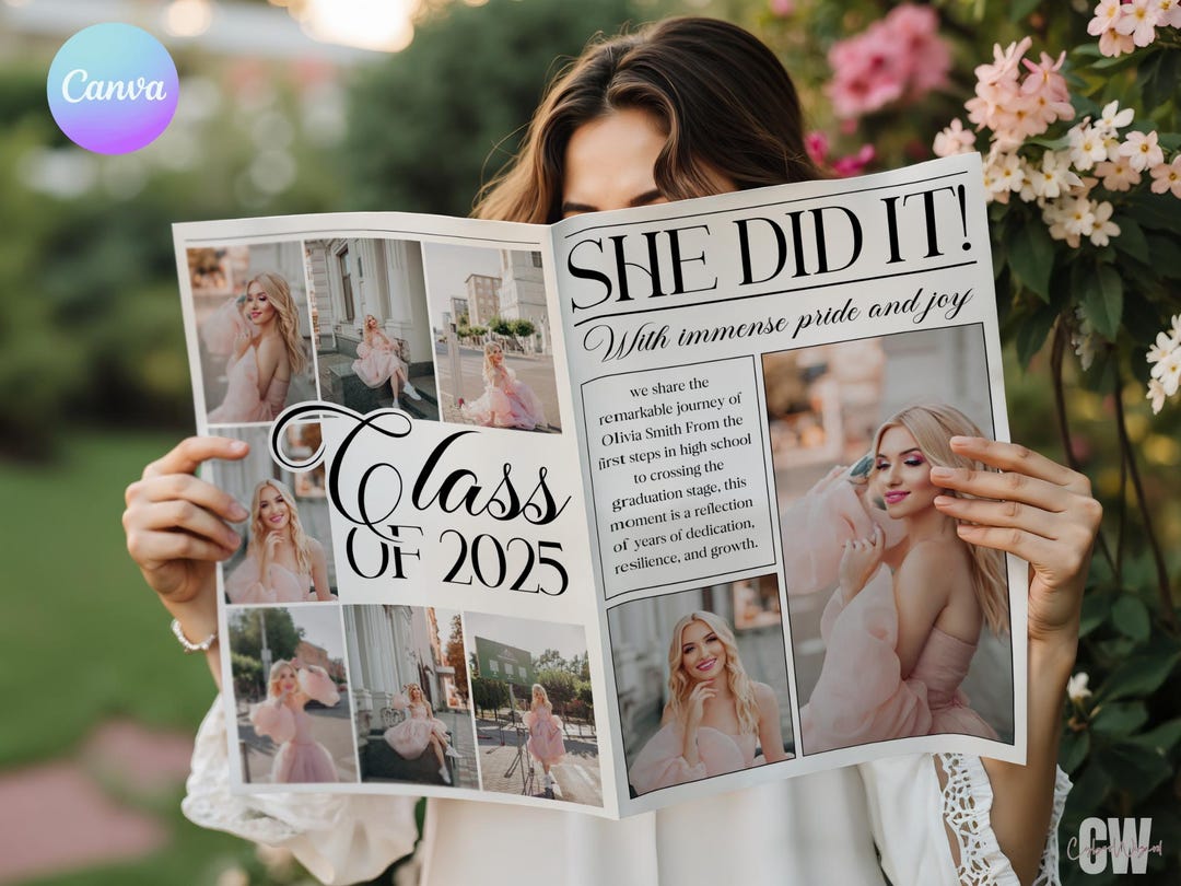 Graduation Newspaper Template, College Graduation Announcement ...