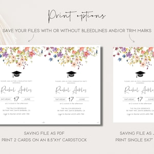 Wildflower Graduation Party Invitation Wildflower Graduation ...