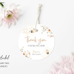 Printable Honey Bee Gift Tag Set Bee Baby Shower Favor Bumble Bee ...