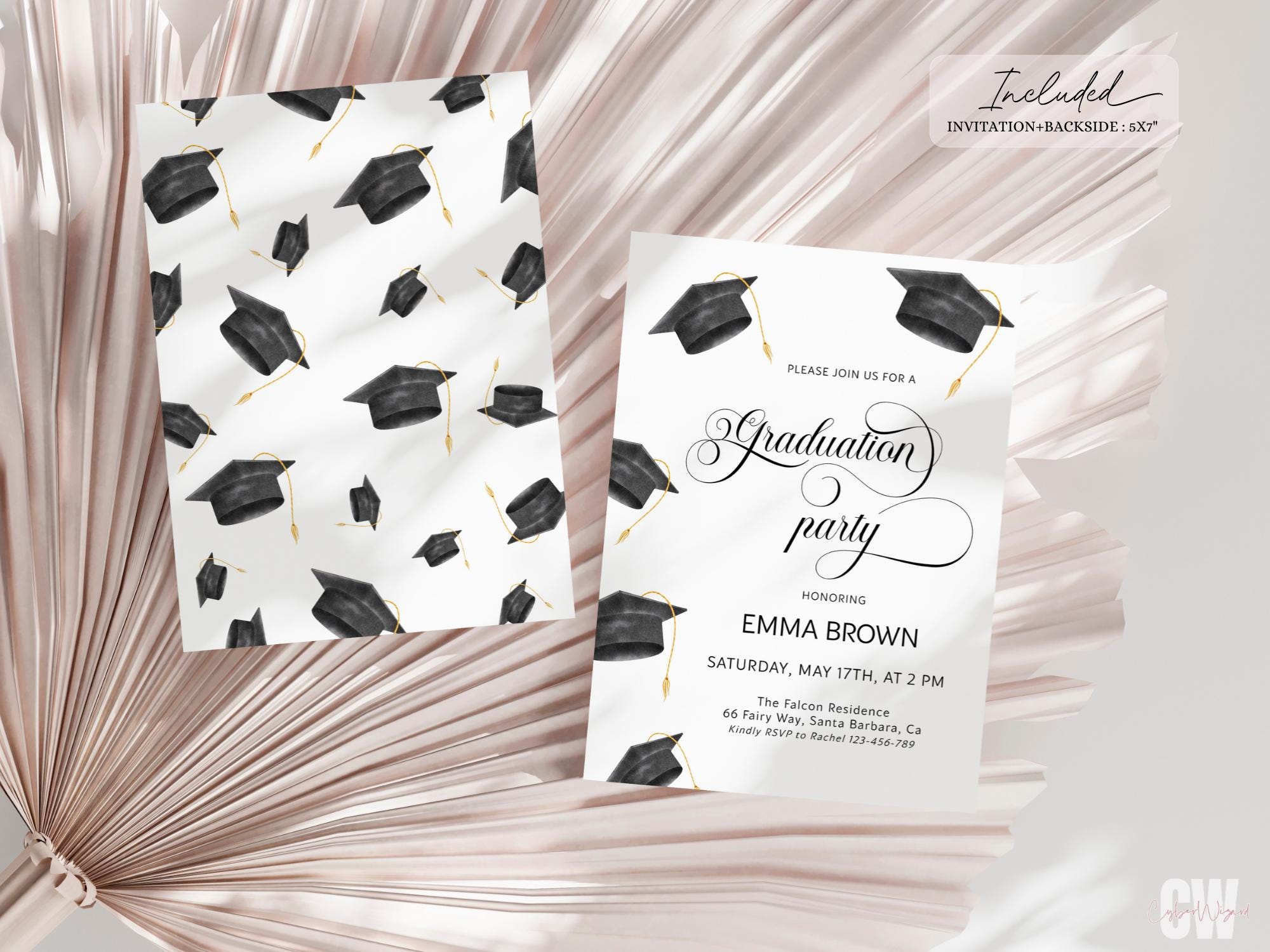 Graduation Party Invitation Grad Invite Editable Template Simple ...