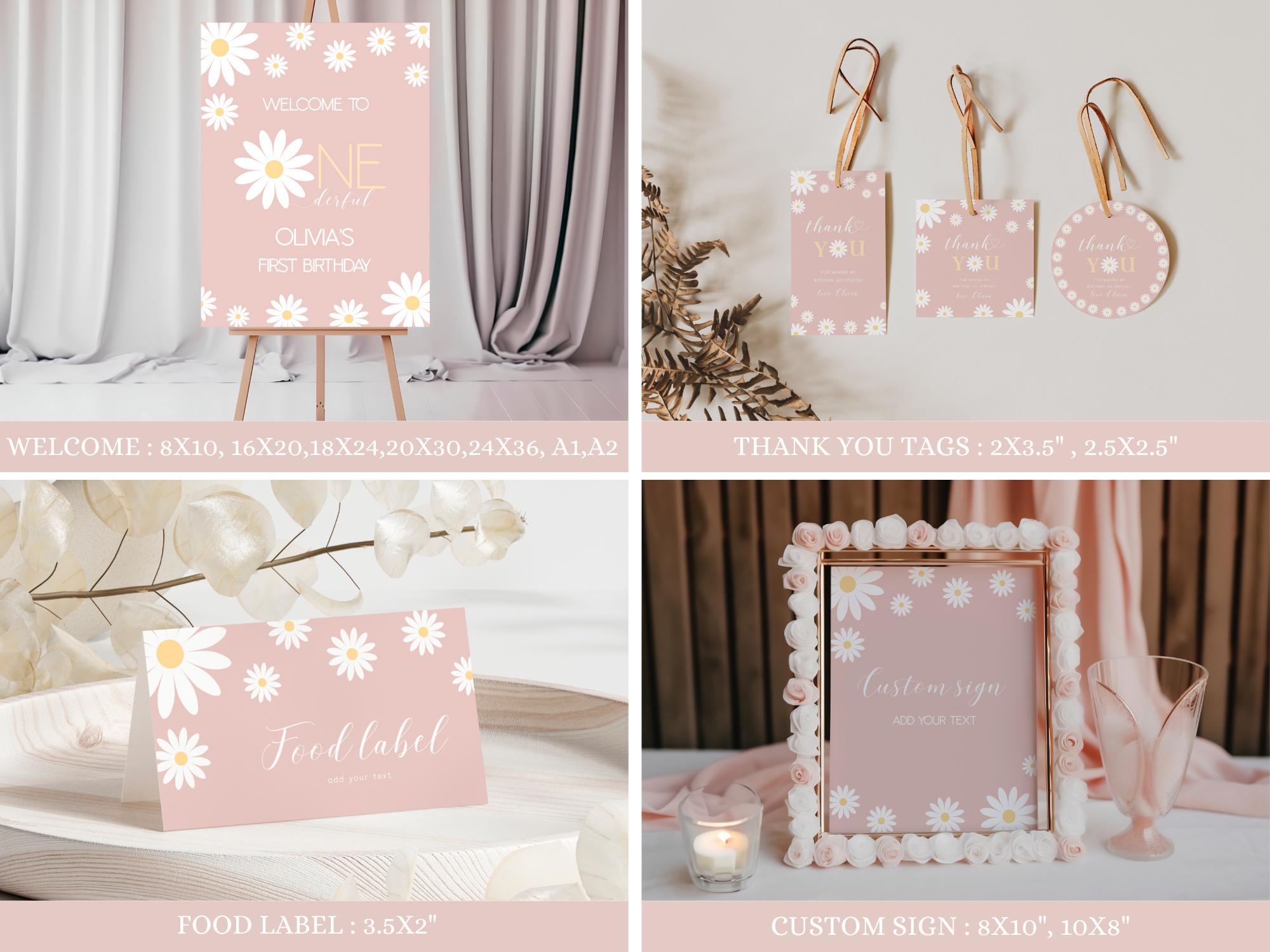 Daisy First Birthday Invitation Bundle Daisy 1st Birthday Bundle Retro ...