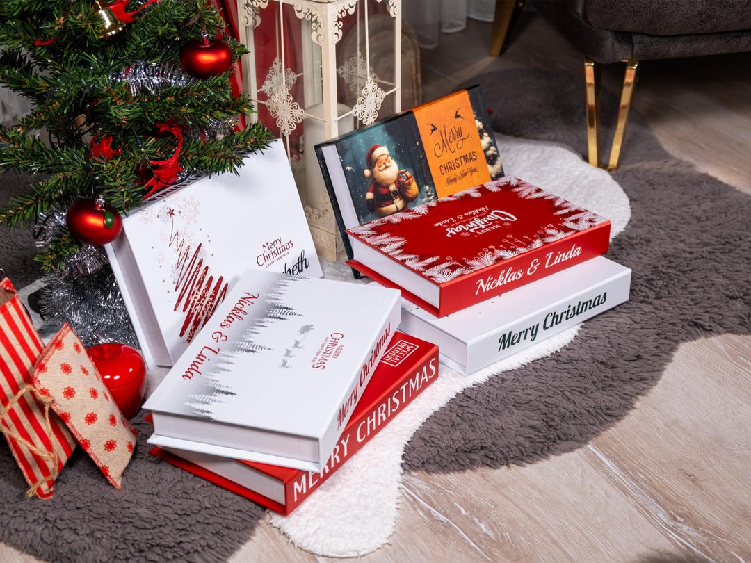 Personalized Christmas Book Box: Custom Holiday Keepsake Storage - Etsy