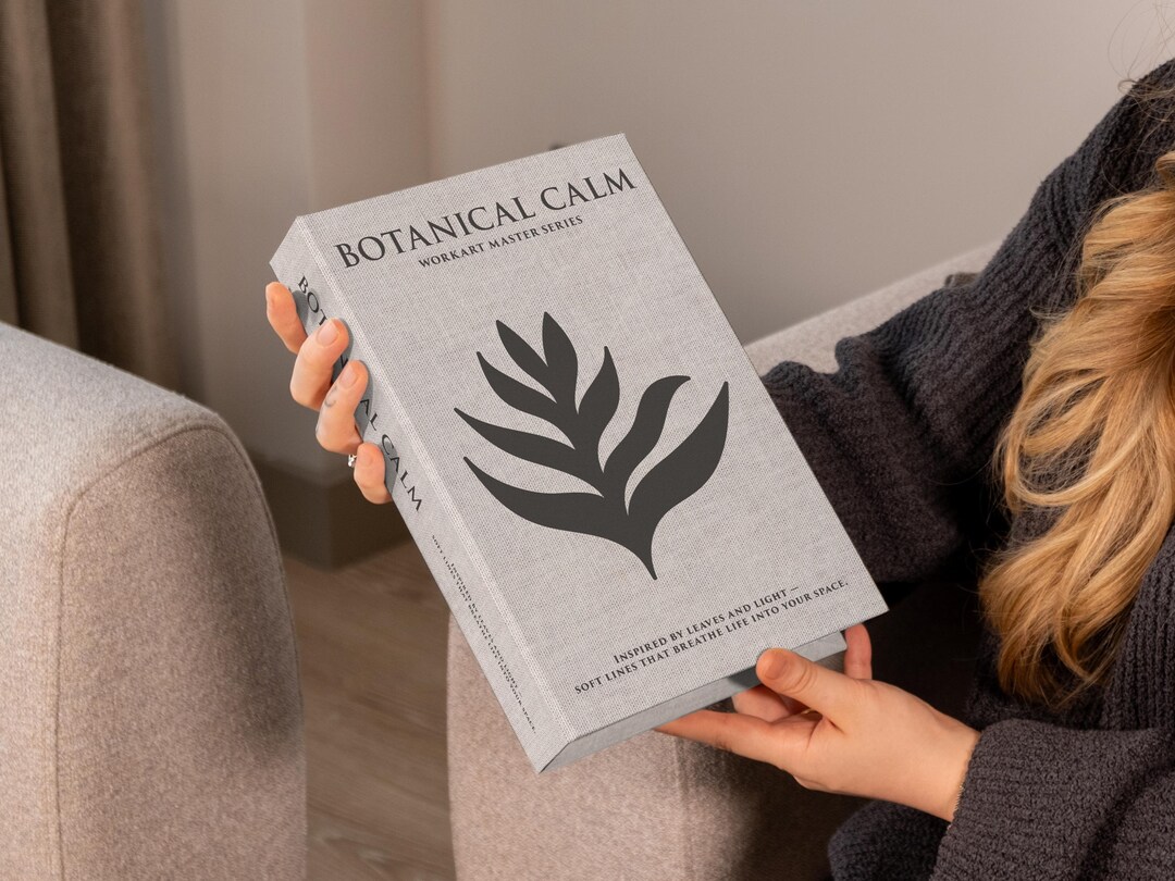 Botanical Faux Book Box: Hidden Storage, Nordic Style Decor - Etsy
