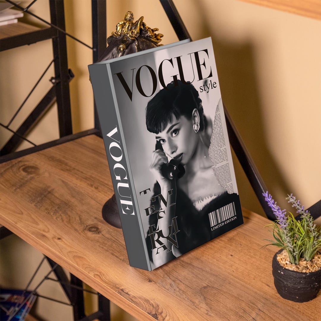 Vogue Newspaper Decorative Book, Home Decor Books, Fake Book for Living ...