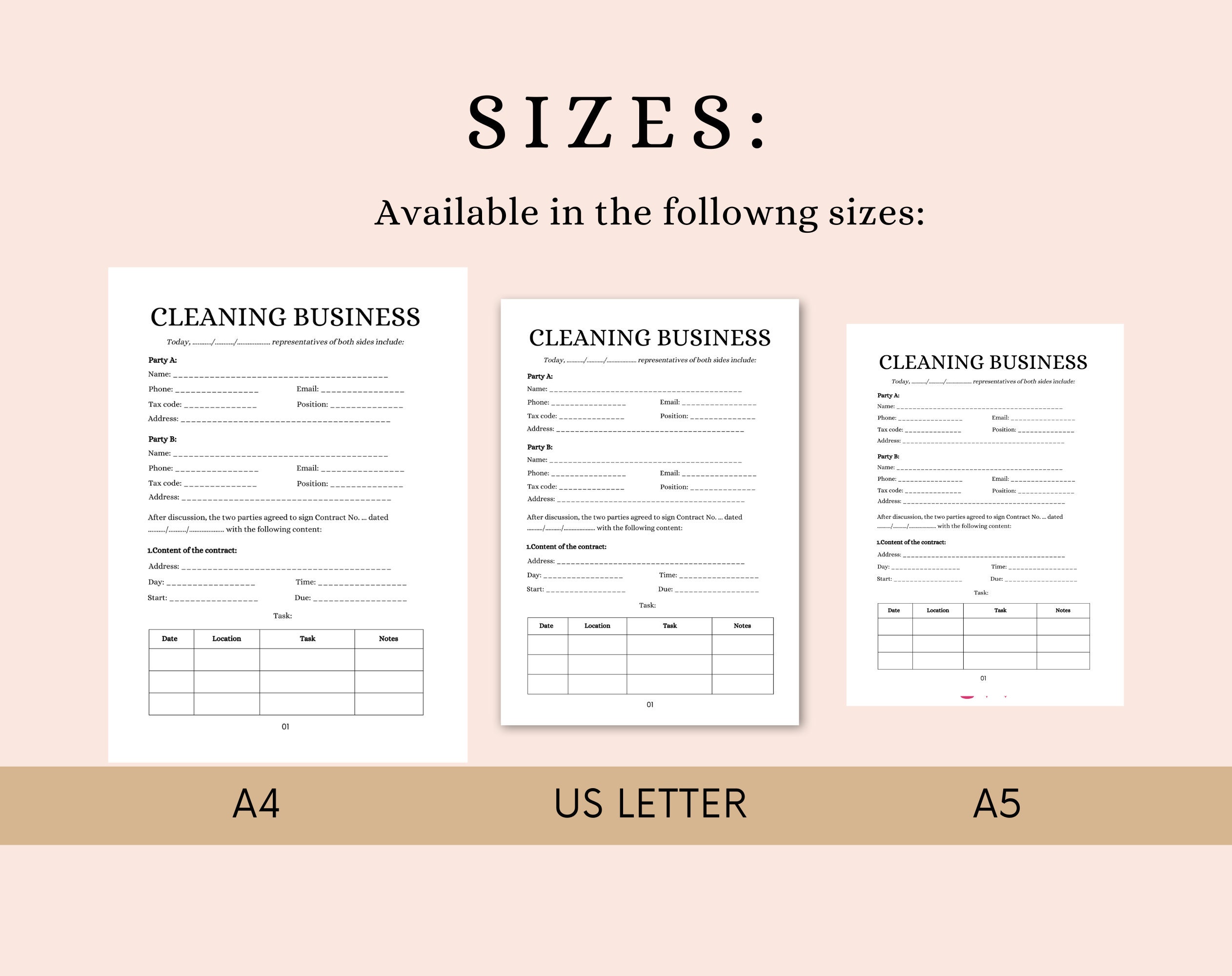 Cleaning Business Forms Bundle, Printable Cleaning Contract, Cleaning ...