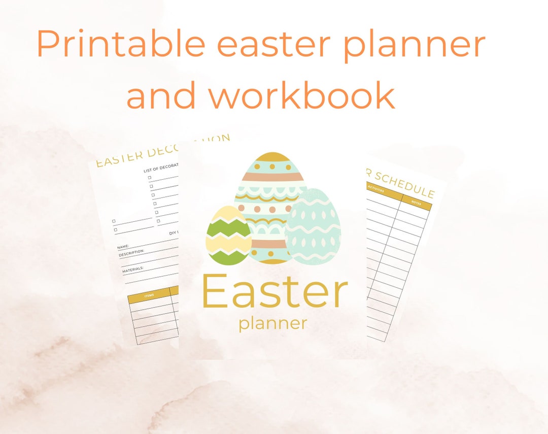 Minimalistic Printable Easter Planner Easter Workbook / Journal Canva ...