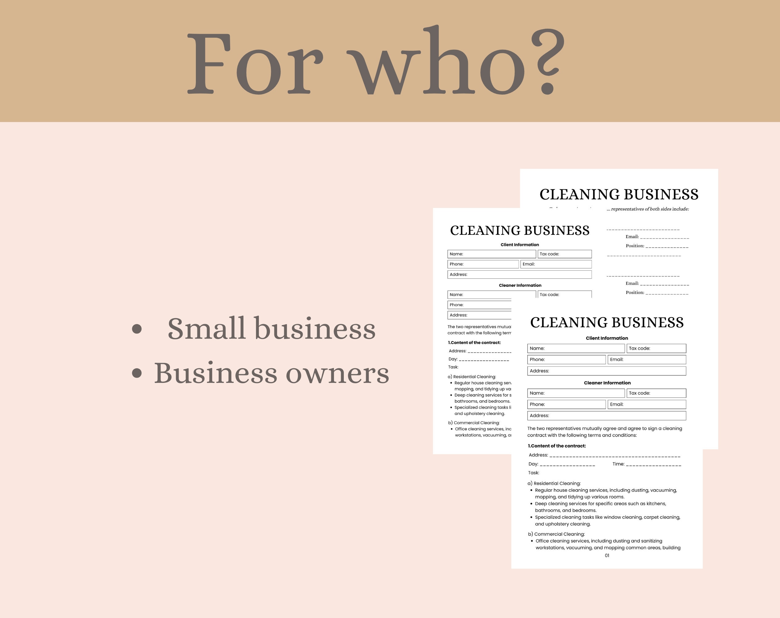 Cleaning Business Forms Bundle, Printable Cleaning Contract, Cleaning ...