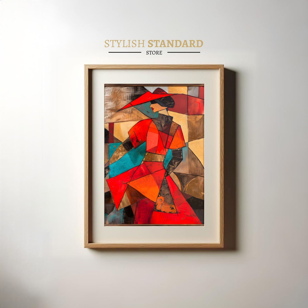 Abstract Expressionist Digital Painting Cubist Lady - Etsy