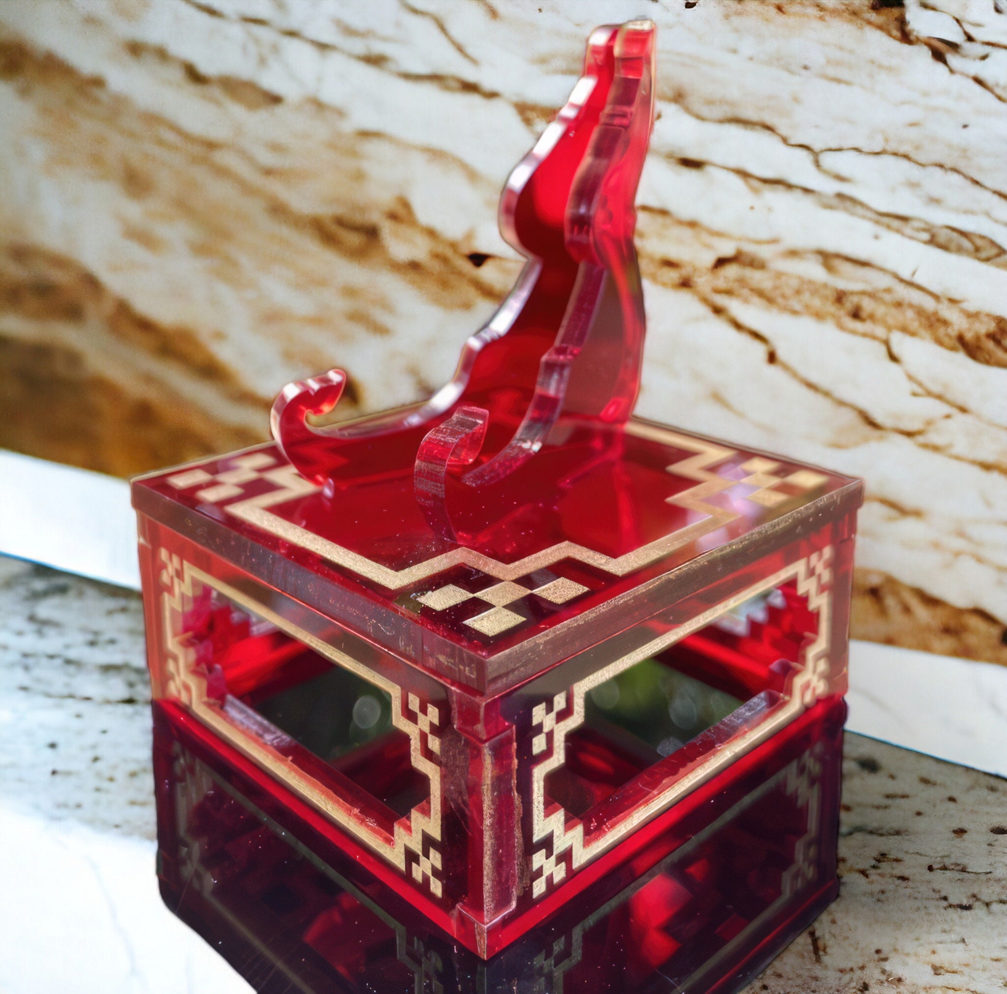 Engraved Thai Amulet Display Stand, Thailand Amulet/coin Stand, Mini ...