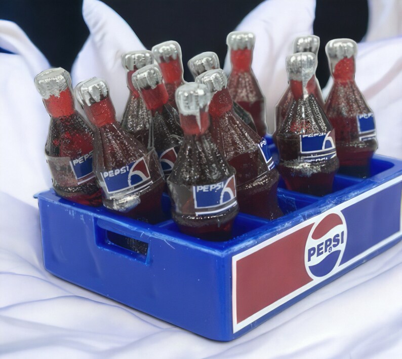 Thai Miniature Mini Pepsi Bottle With Crate, Simulation Model ...