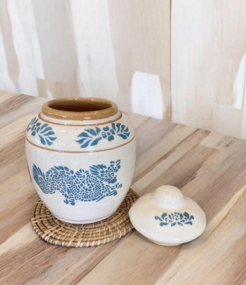 Thai Souvenir, Jar, Dragon Design, Handcraft, Jar With Lid, Thailand ...