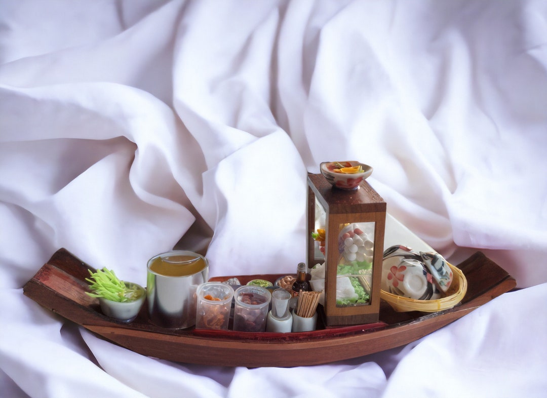 Thai Miniature Model of Rowing Boat Selling Boat Noodles, Simulation ...