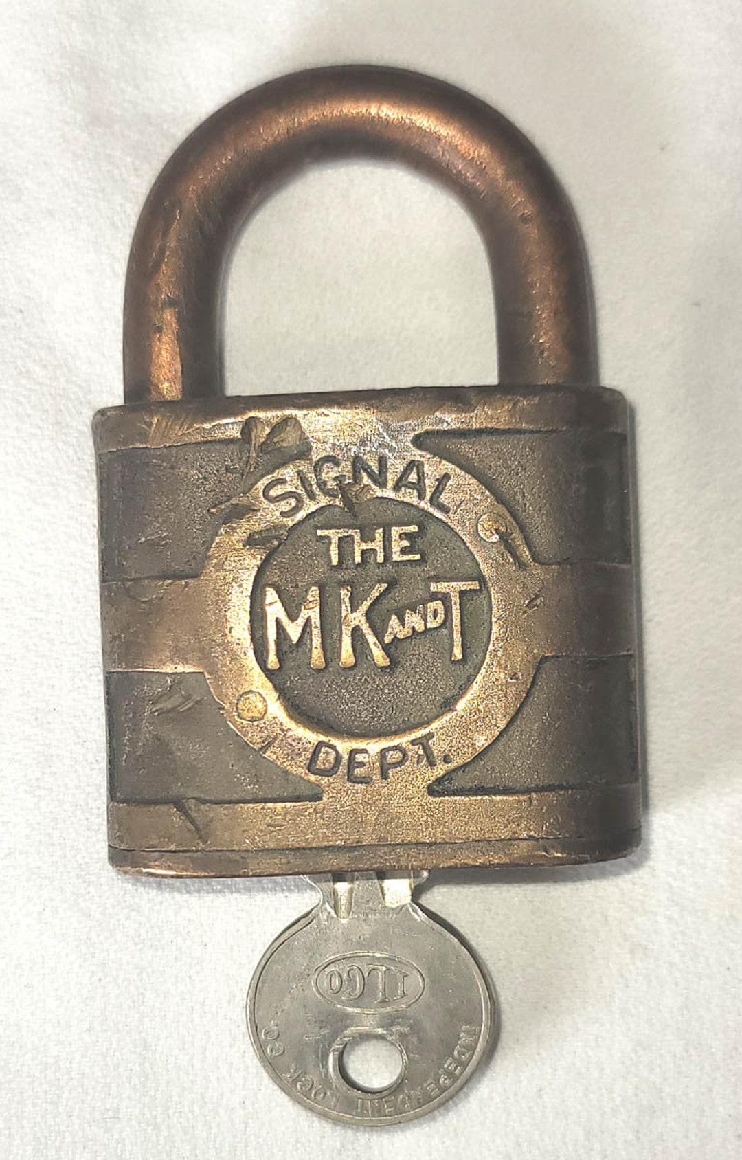 Vintage Missouri Kansas and Texas Railroad/ Mk&t Yale Logo Brass Signal ...