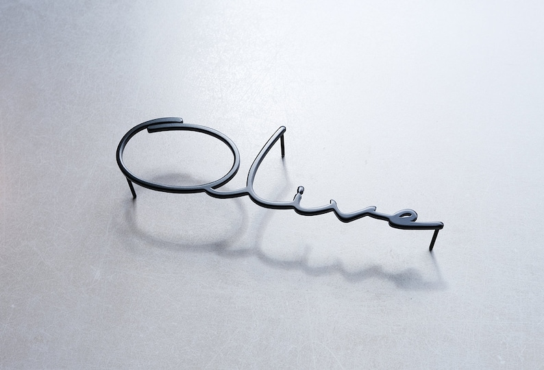 Custom Cursive Metal Sign Personalized House Number Art Metal Address ...