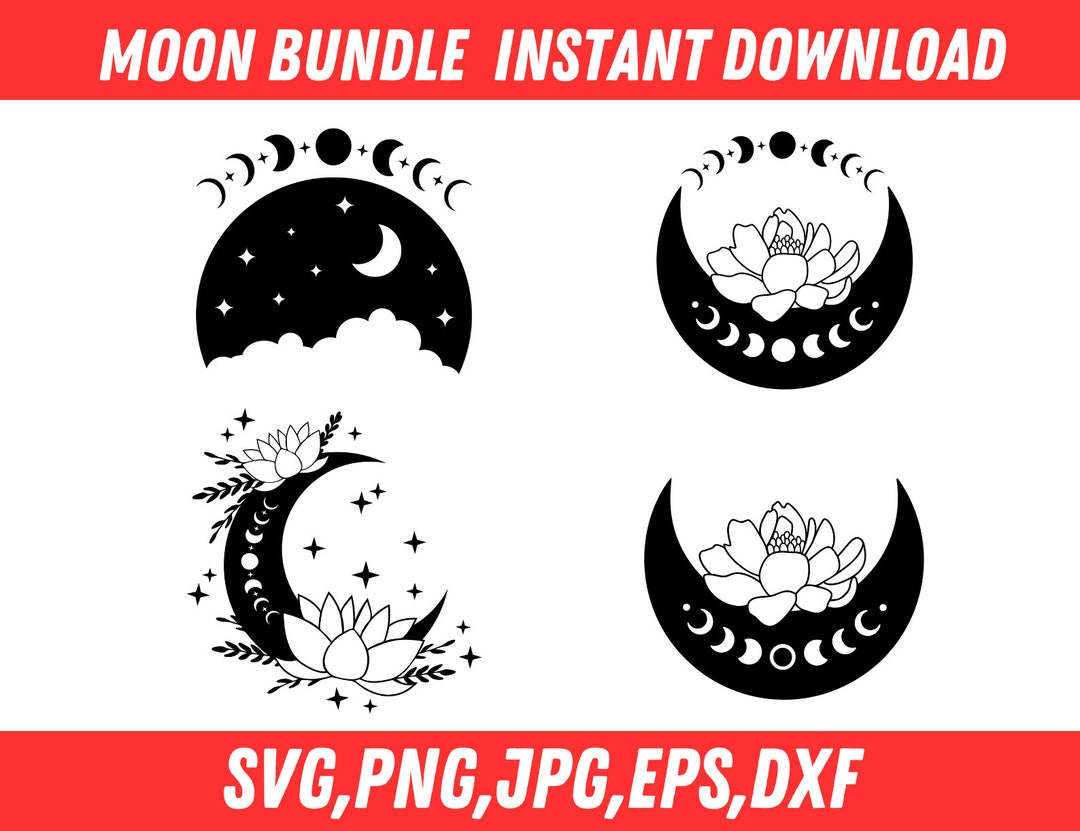 Moon Bundle Svg, Crescent Moon Svg, Moon Shirt Svg, Moon Cut Files ...