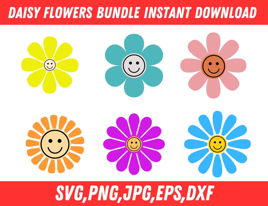 Daisy Bundle Svg, Daisy Flower Svg, Daisy Flower Clipart, Daisy Cut ...