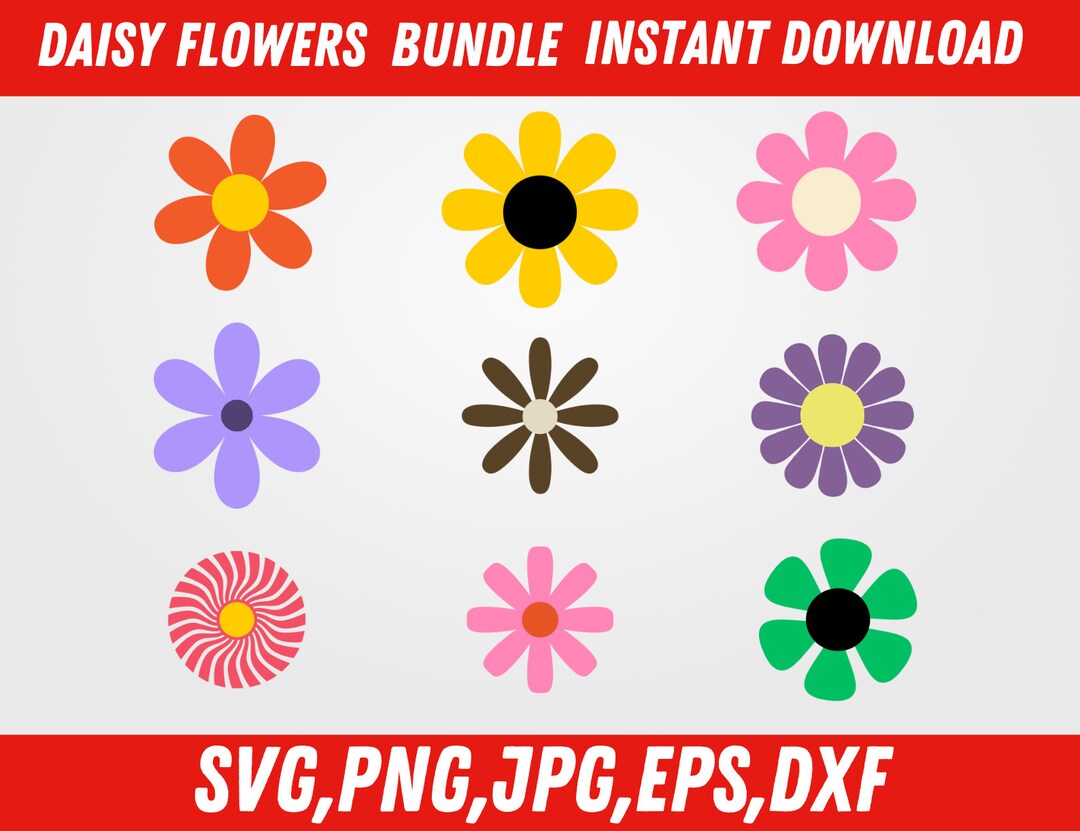 Daisy Flower Svg, Daisy Flower Png, Retro Daisy Svg, Daisy Clip Art ...