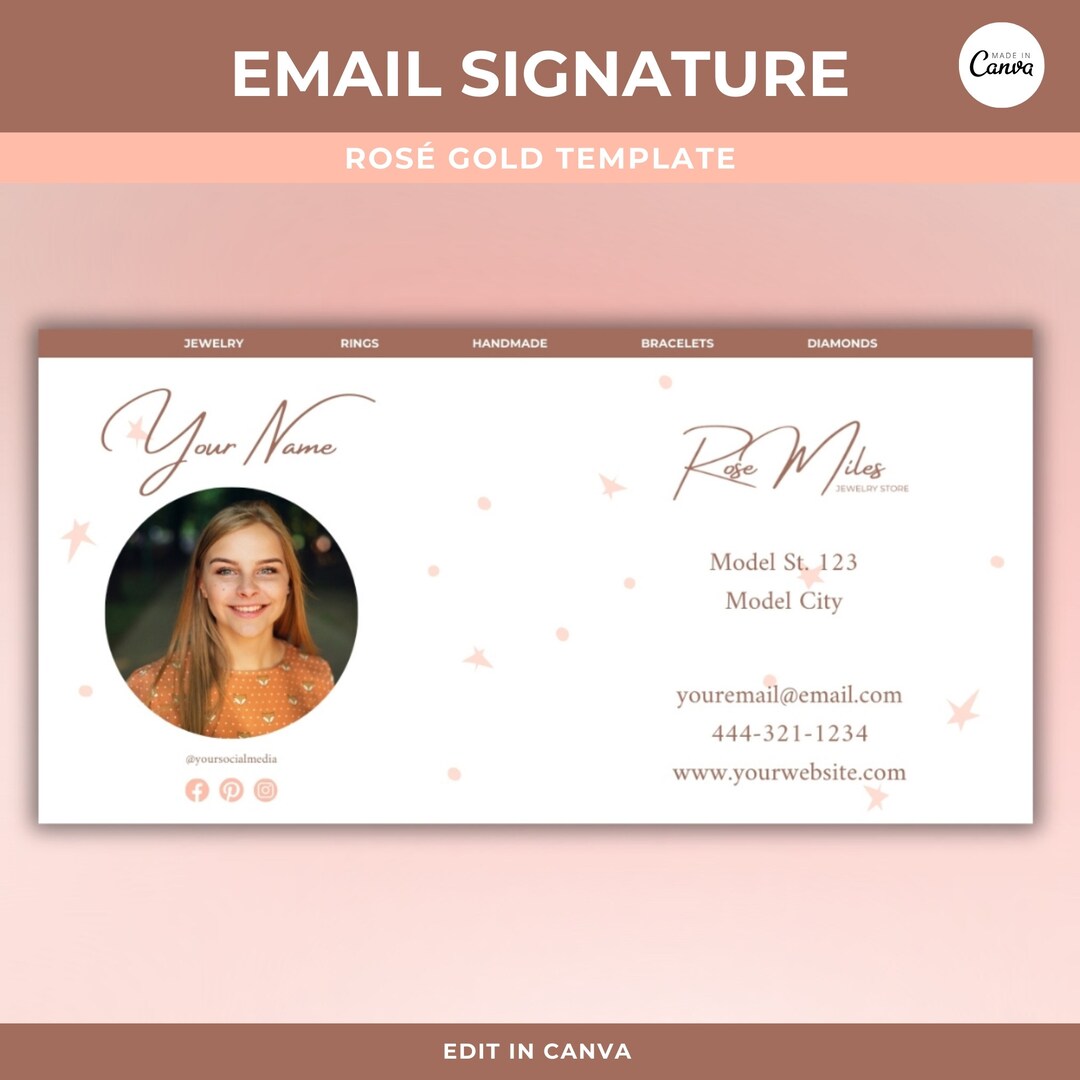 Email Signature Template Signature Design for Your Business Emails Rosé ...