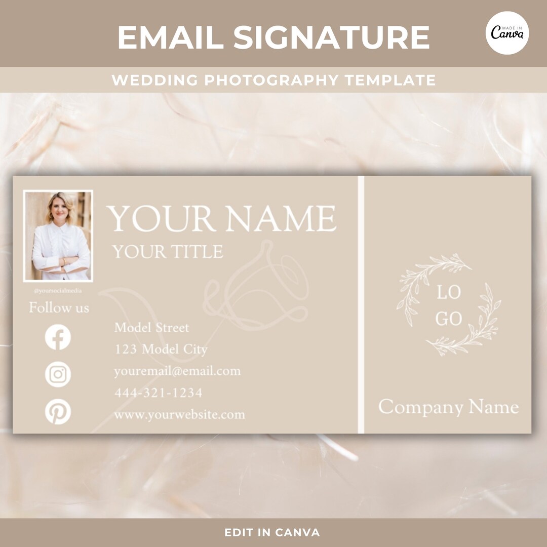 Email Signature Template Wedding Photography Signature Design for ...