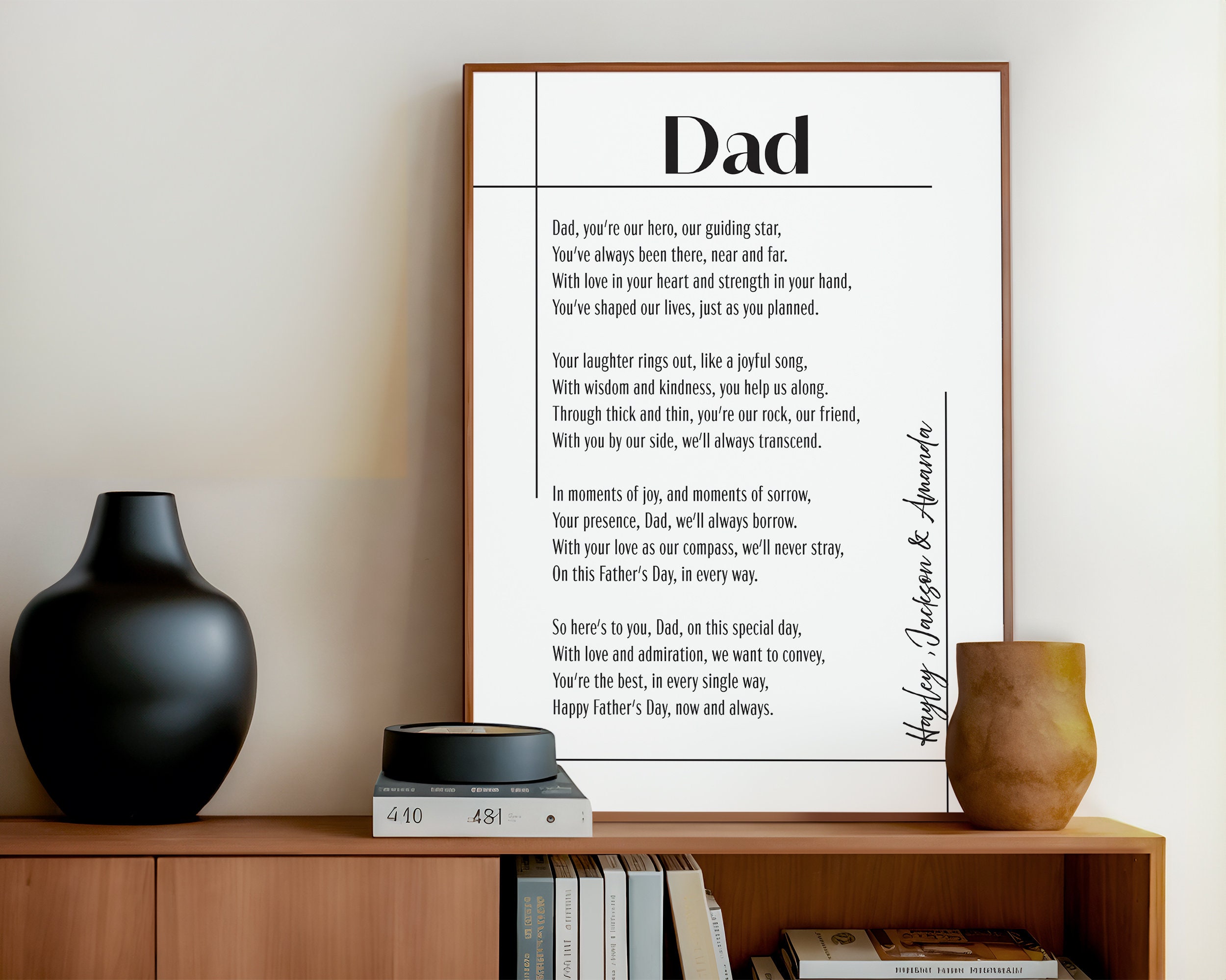 Custom Printable Dad Poem, Thoughtful Fathers Day Poem Art Print ...