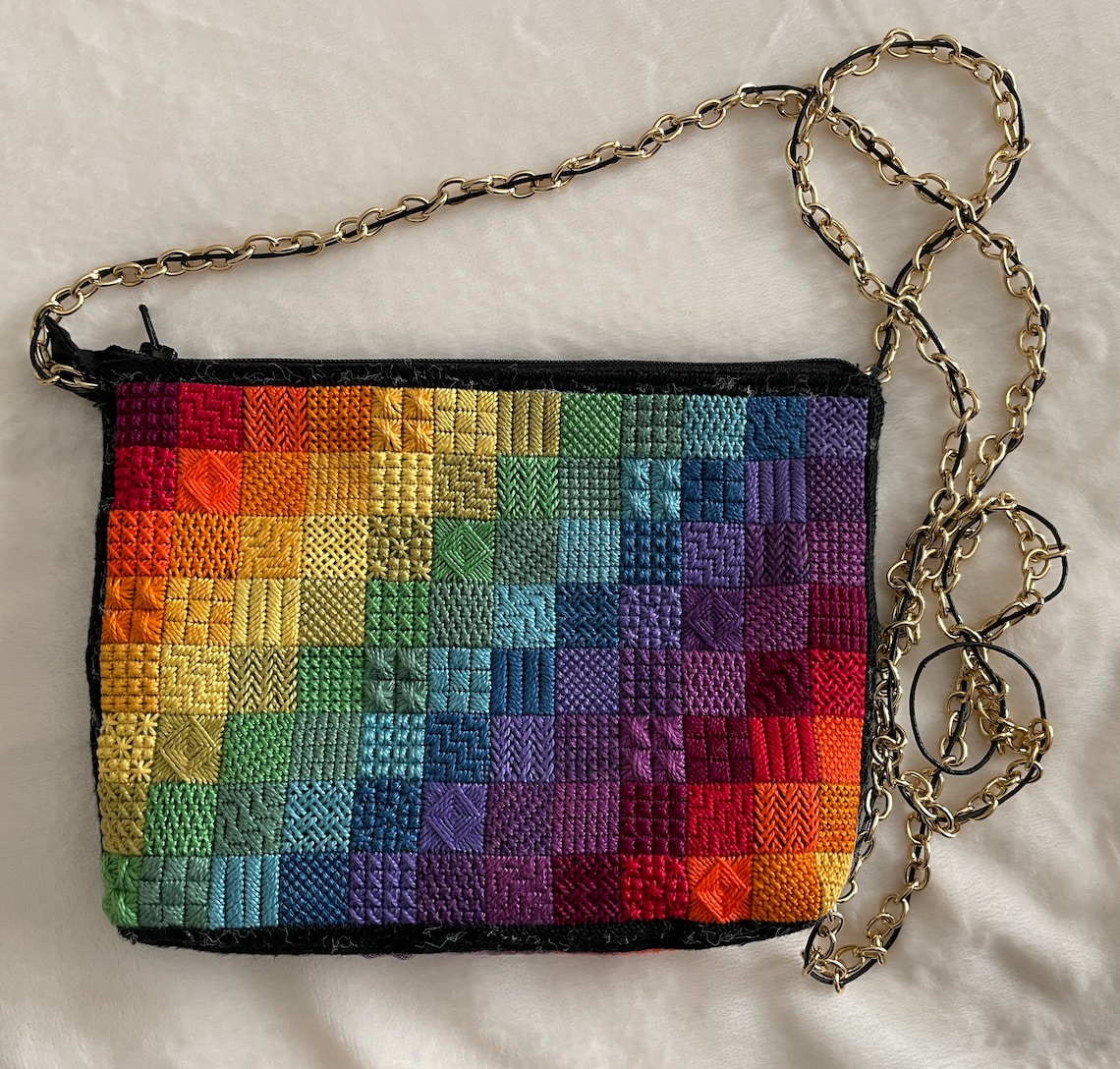 Rainbow Stitches - a Needlepoint Chart for 18 Pt Canvas. Includes Instructions. Downloadable PDF ...