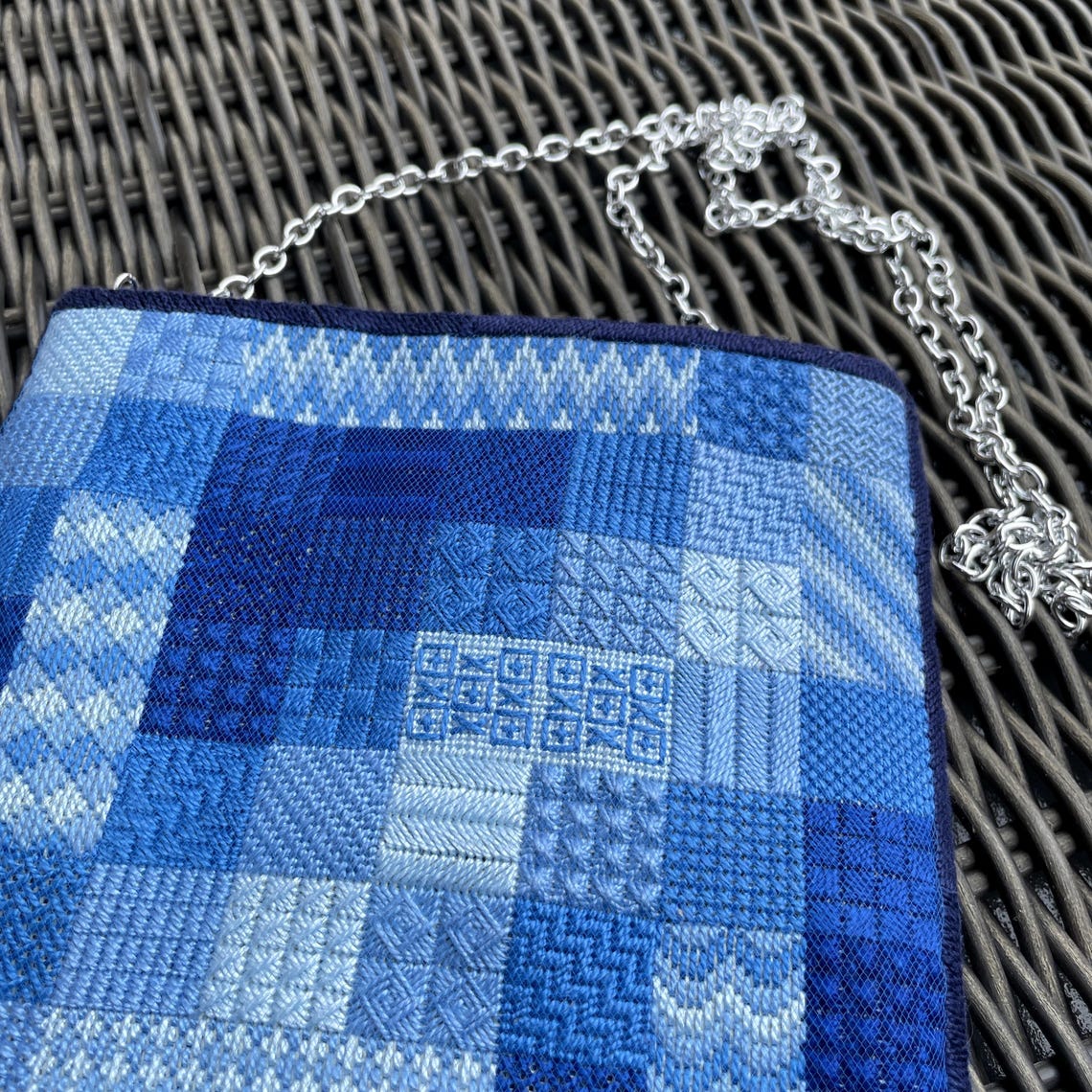 Little Blue Book Bag - a Needlepoint Chart for 18 Pt Canvas. Includes ...