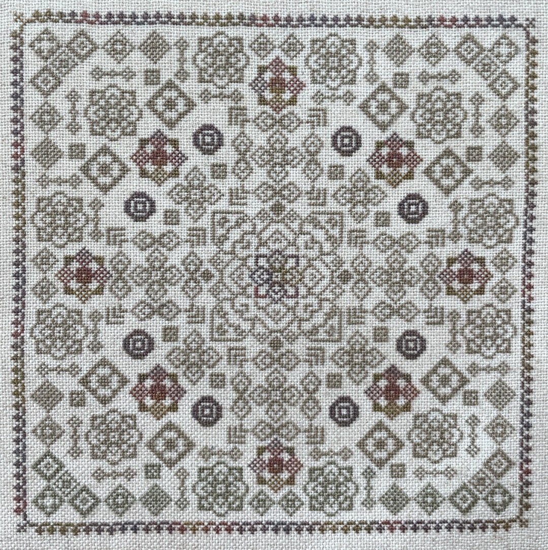 15 Quadrille 4 a Cross Stitch Chart for 25 Ct Linen. Includes ...