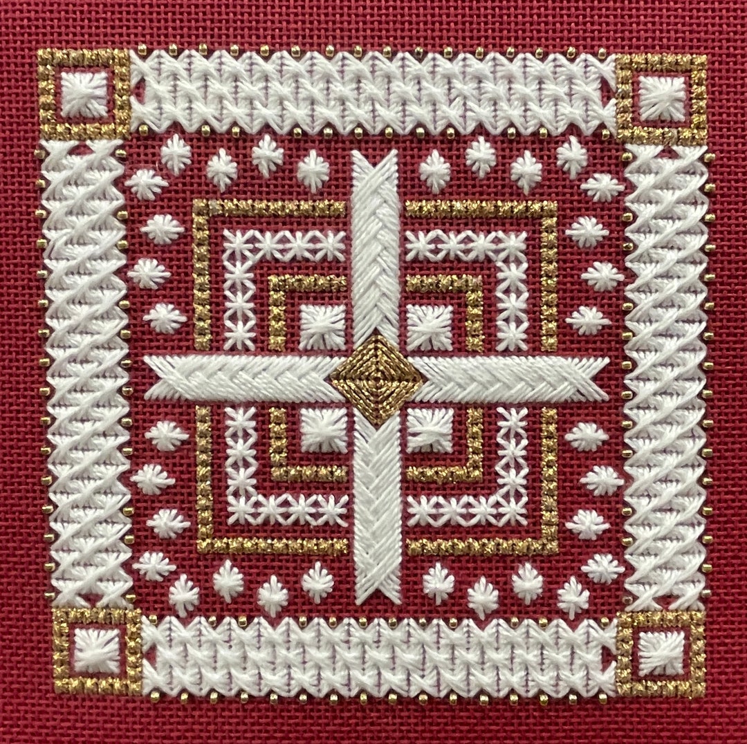 Rhapsody on Red - a Needlepoint Chart for 18 Pt Canvas. Includes ...