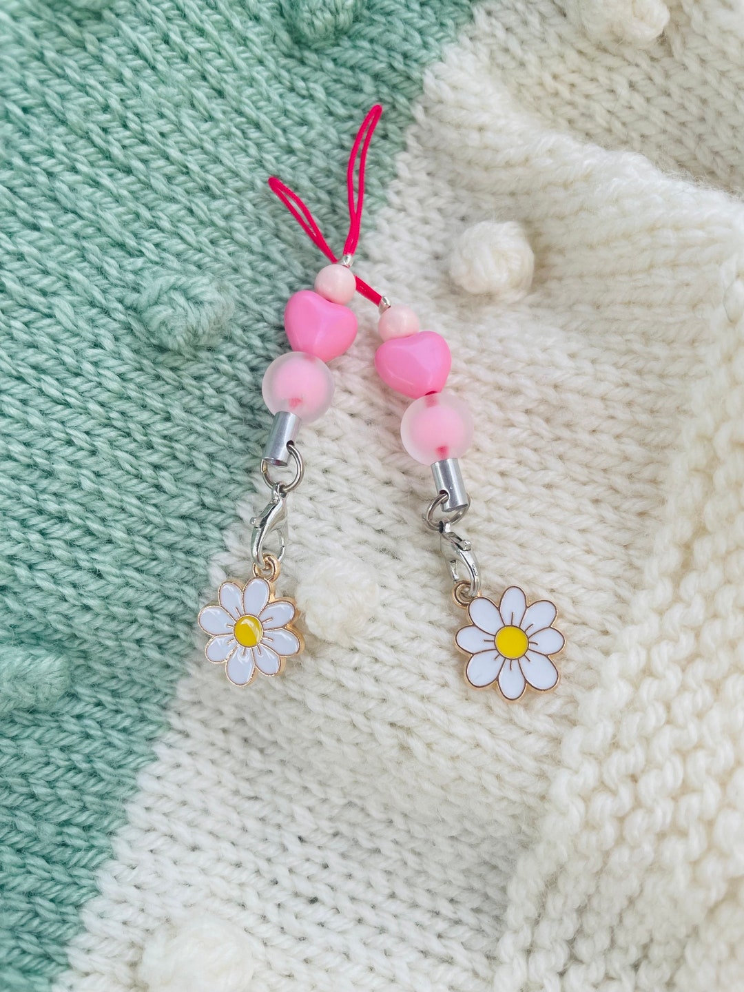 Pink Flower Stitch Markers - Etsy