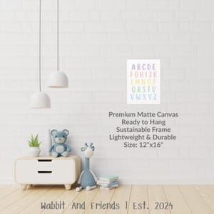 Pastel Rainbow Alphabet Wall Art | Minimalist ABC Nursery Decor ...
