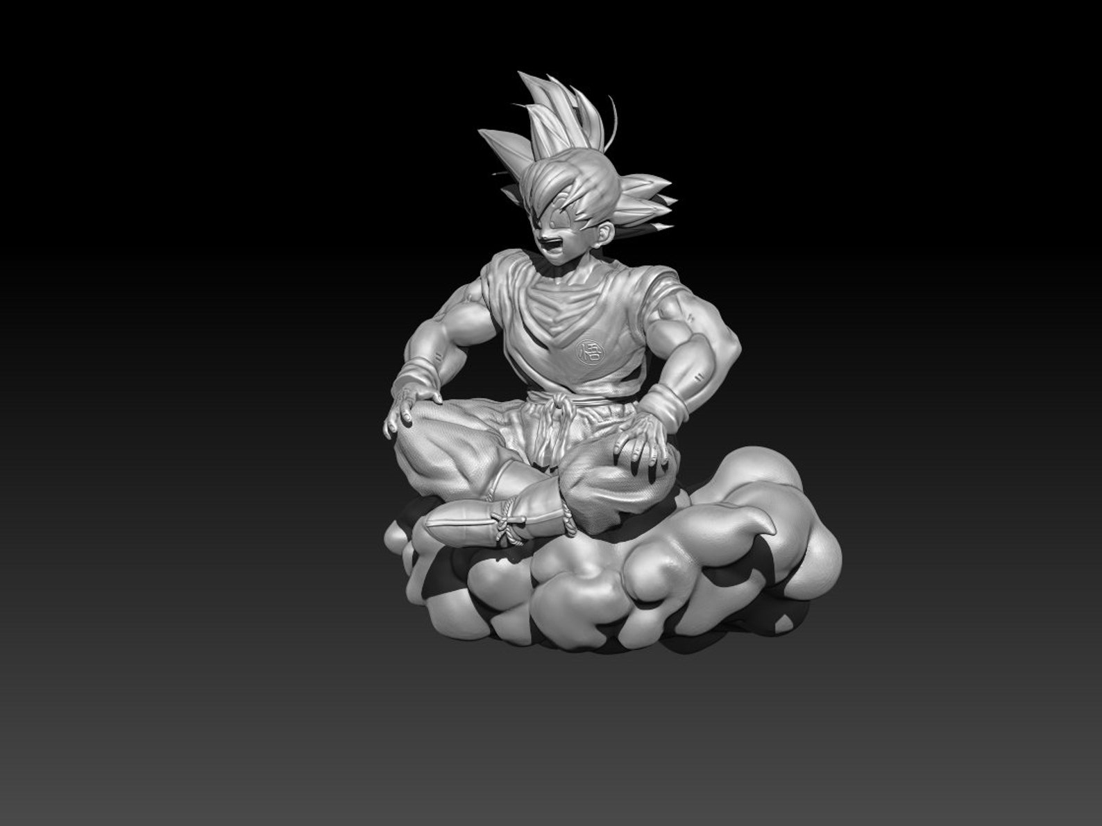 Goku on Flying Cloud 3D Print STL File for 3D Printing, 3D Digital File ...