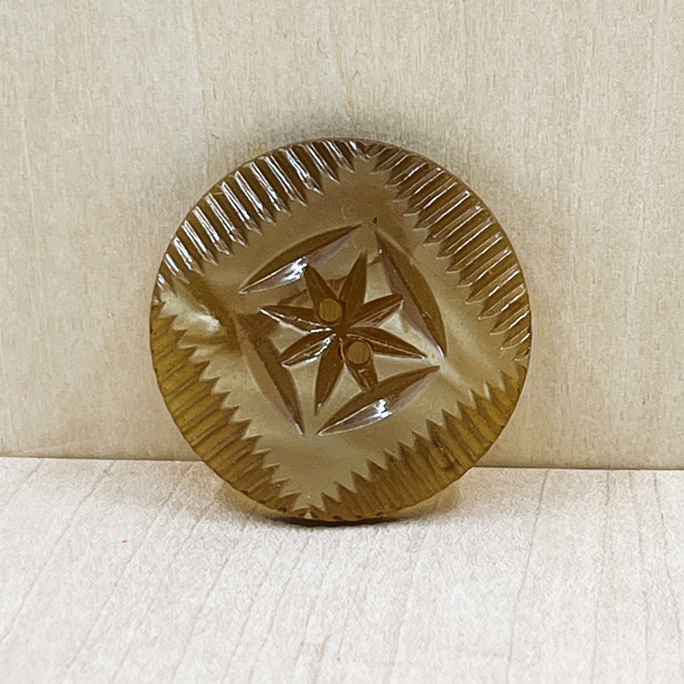 Vintage, Etched, Plastic Gold Colored Button - Etsy