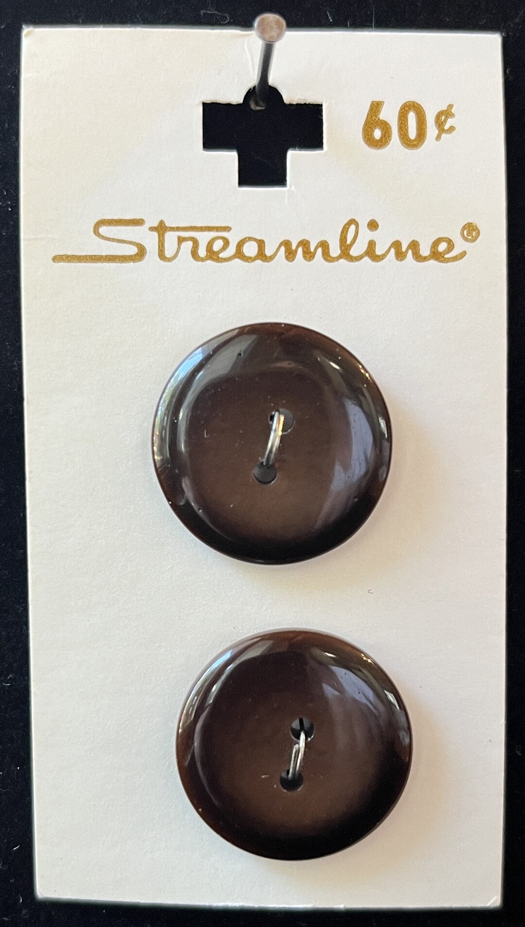 7/8" (23mm) Vintage Streamline Brown Buttons, Fabric Arts, Doll Making ...