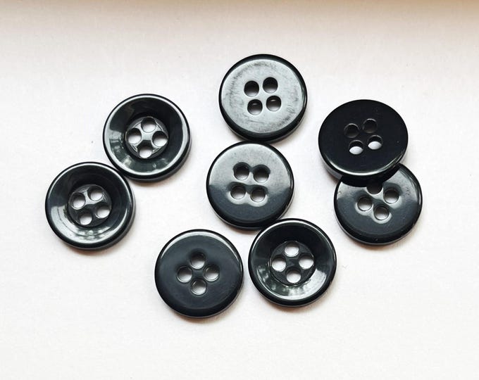 1/2" (12mm) Black Buttons, 4 Hole, Fabric Arts, Doll Making, Sewing ...