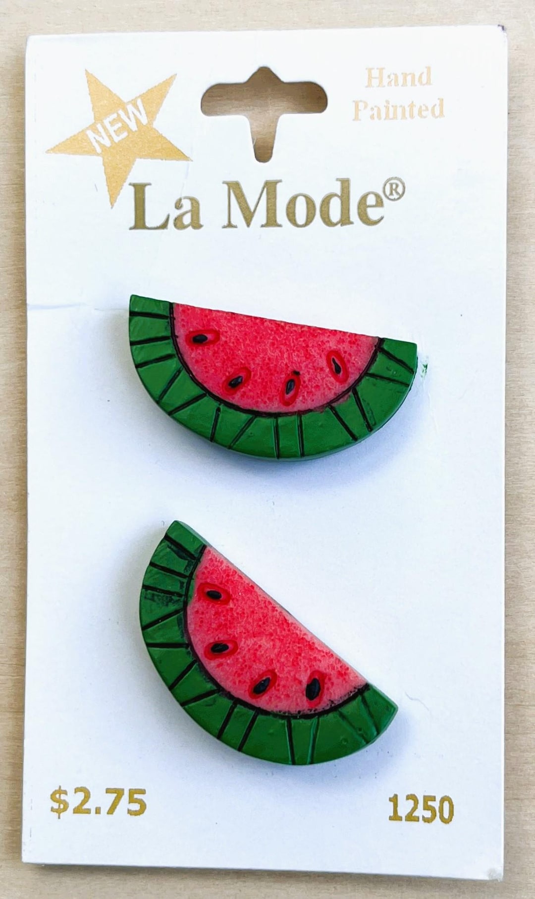 1 1/8" Watermelon Buttons, Novelty Button, La Mode, Plastic, 2 Buttons ...