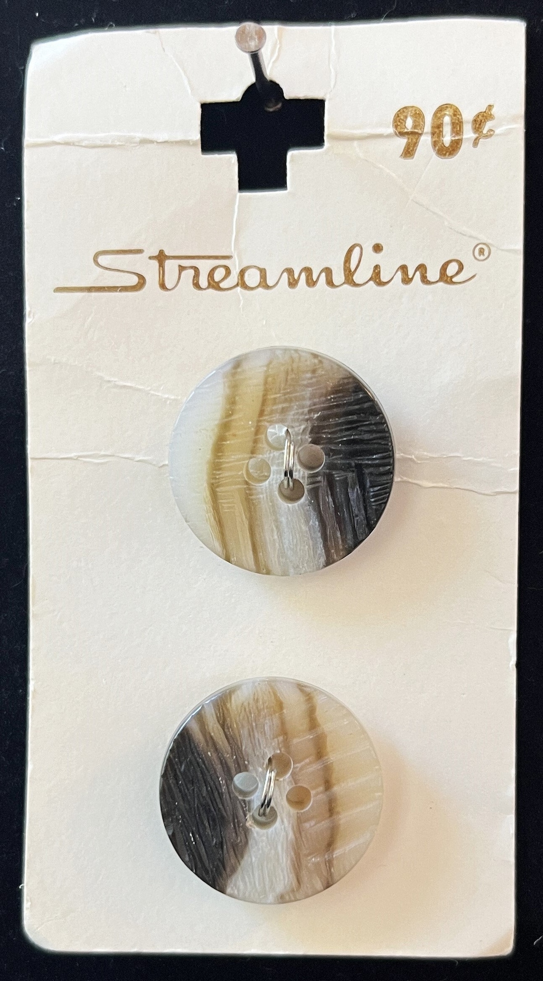 3/4" (19mm) Vintage Streamline Brown Buttons on Card, Fabric Arts, Doll ...