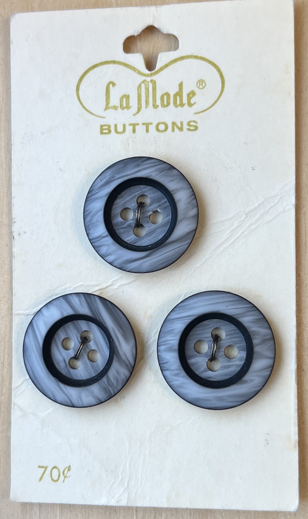 3/4" (19mm) Vintage La Mode, Gray Buttons on Card, Fabric Arts, Doll ...