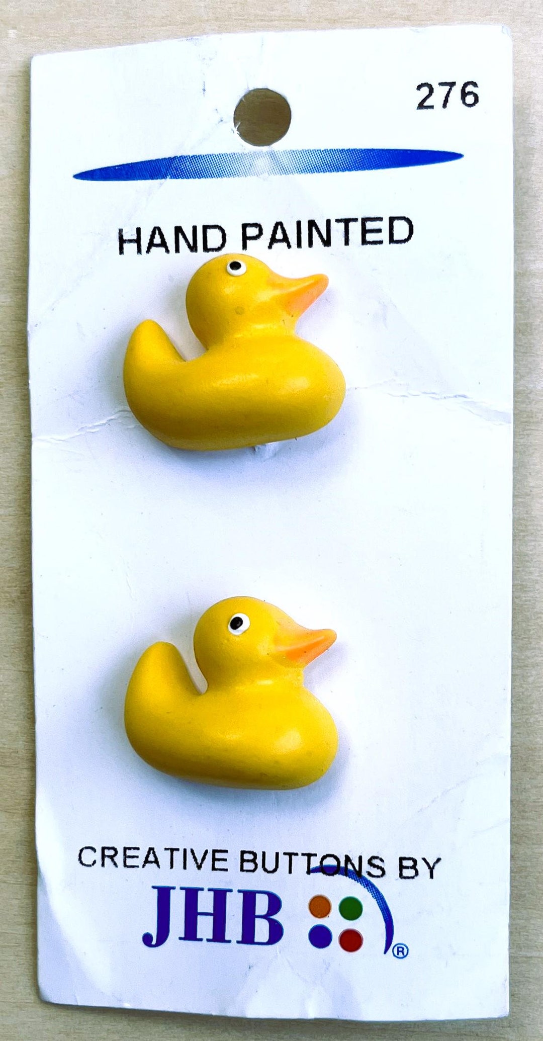 7/8" Yellow Ducks Buttons, Novelty Button, JHB International, Plastic ...