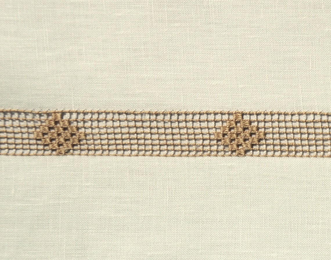 Hand Embroidered Linen Curtain Cm. 240x310 - Linen Curtain Hand ...