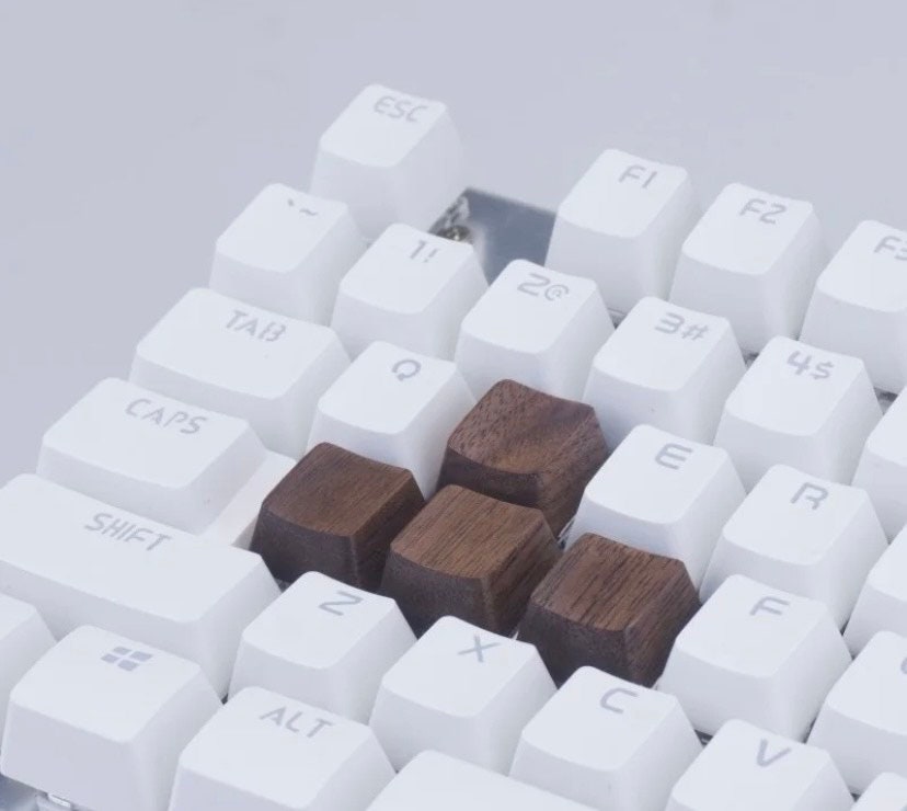 Wooden Keycaps, Typewriter Keycaps Set With Wooden Wrist Rest Enhance ...