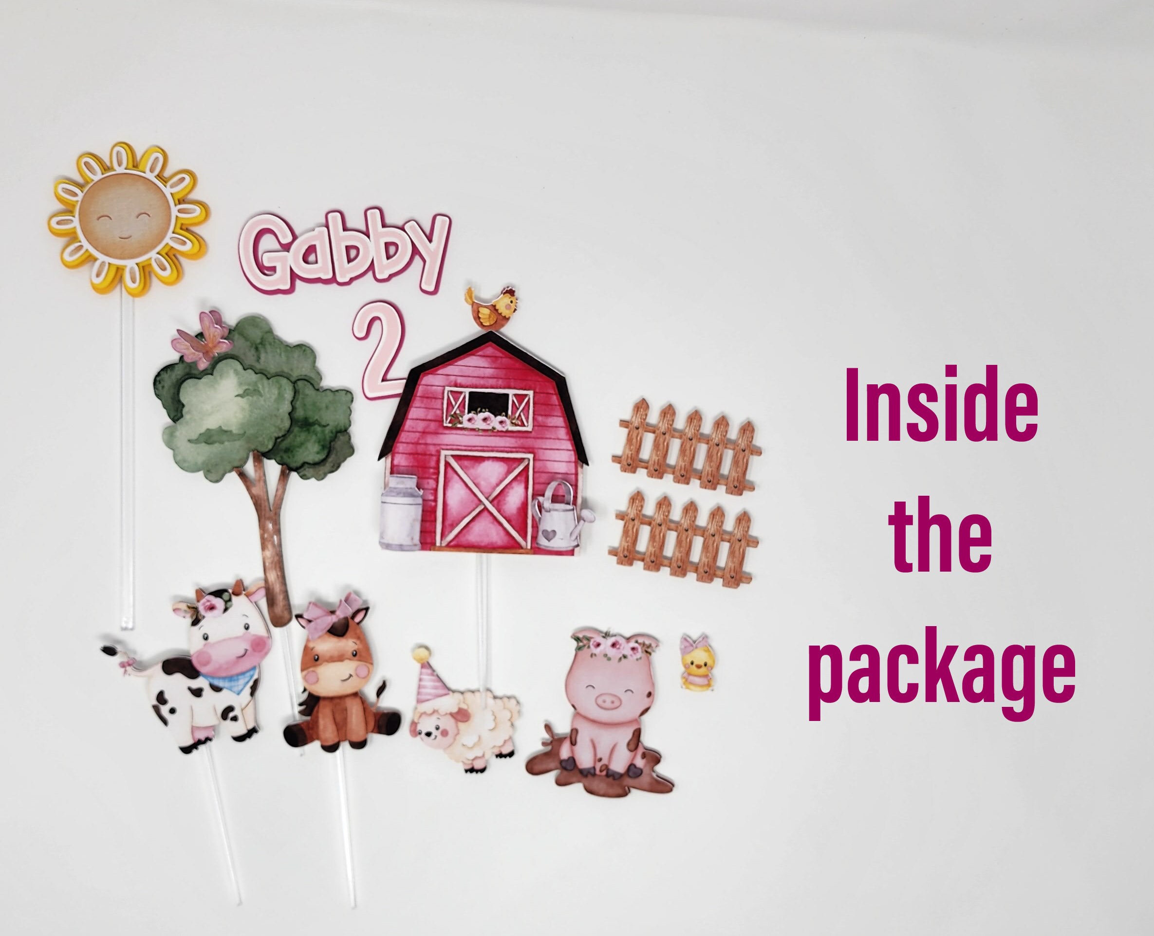 Farm Cake Topper Farm Themed Party Decor Old Mcdonald Farm Cake Topper ...