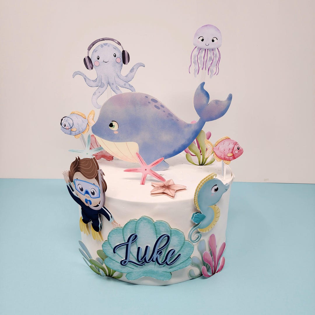 Whale Cake Topper / Cute Whale Cake Topper - Etsy