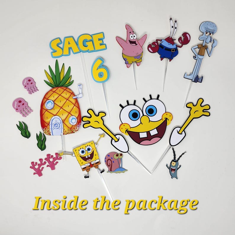 Sponge Bob Cake Topper - Etsy