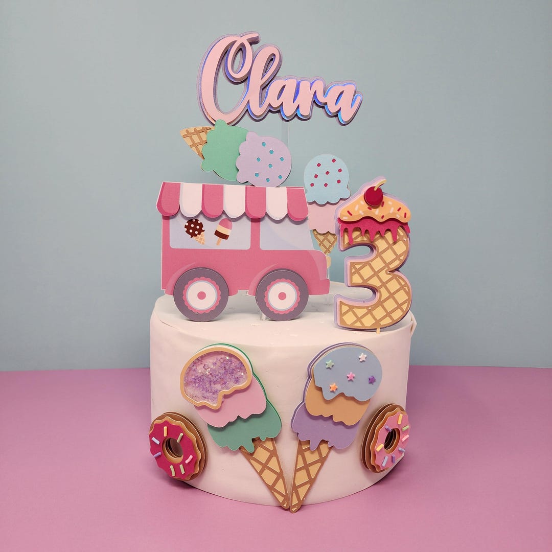 Ice Cream Cake Topper / Candy Cake Topper - Etsy