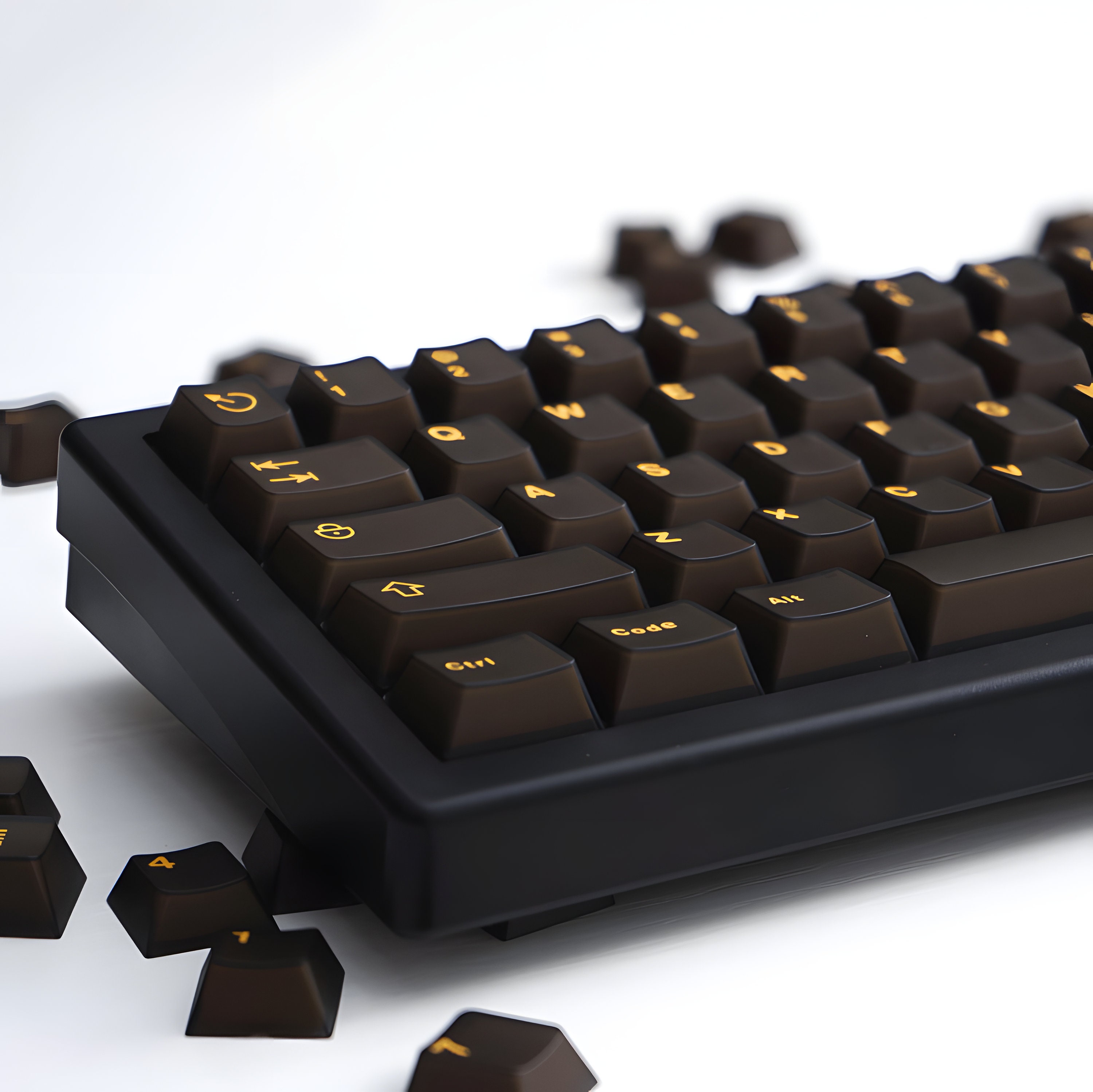 Black Golden Keycaps GMK Minimalistic Keycaps Set Transparent Keycaps ...