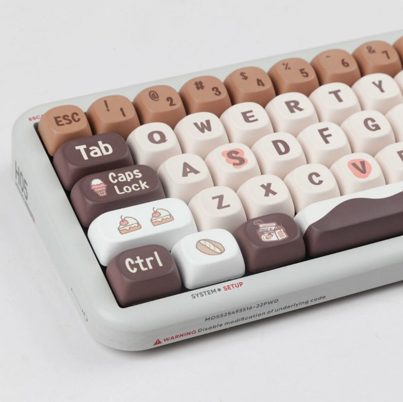 136PCS Chocolate Coffee Theme Keycaps Set,cute Keycap Set, MOA Profile ...