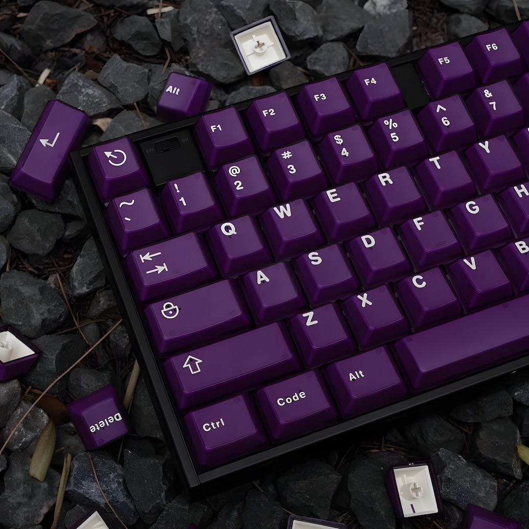 Purple Minimalist Keycaps Set Cherry Profile Keycaps ABS Dark Pruple ...