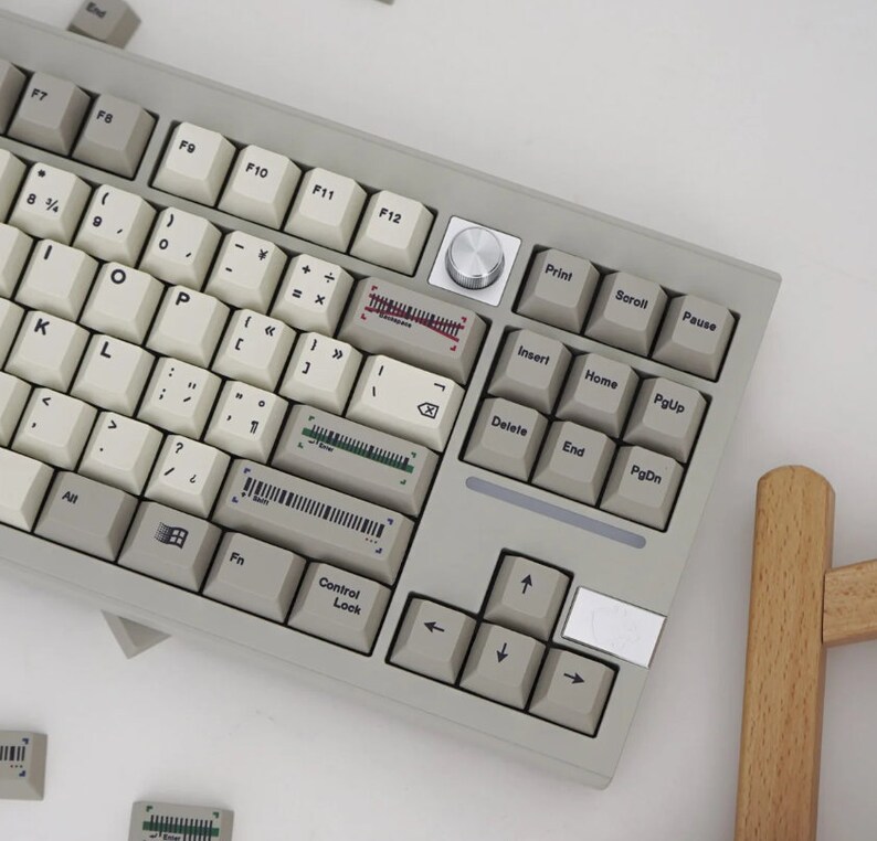 Gray Retro Keycap Set PBT ISO, Japanese Keycap Set, German Keycaps Set ...