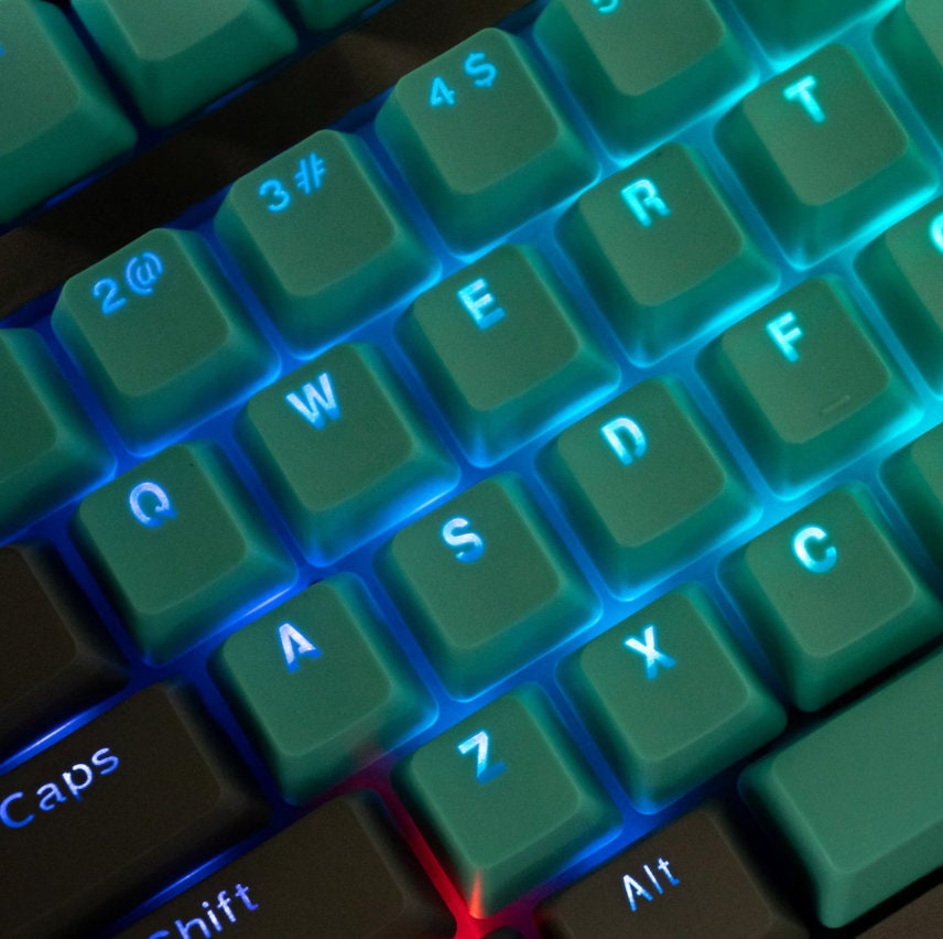 Blue & Gray ISO PBT OEM Backlit Keycaps Set, Key Cap Set for Mechanical ...
